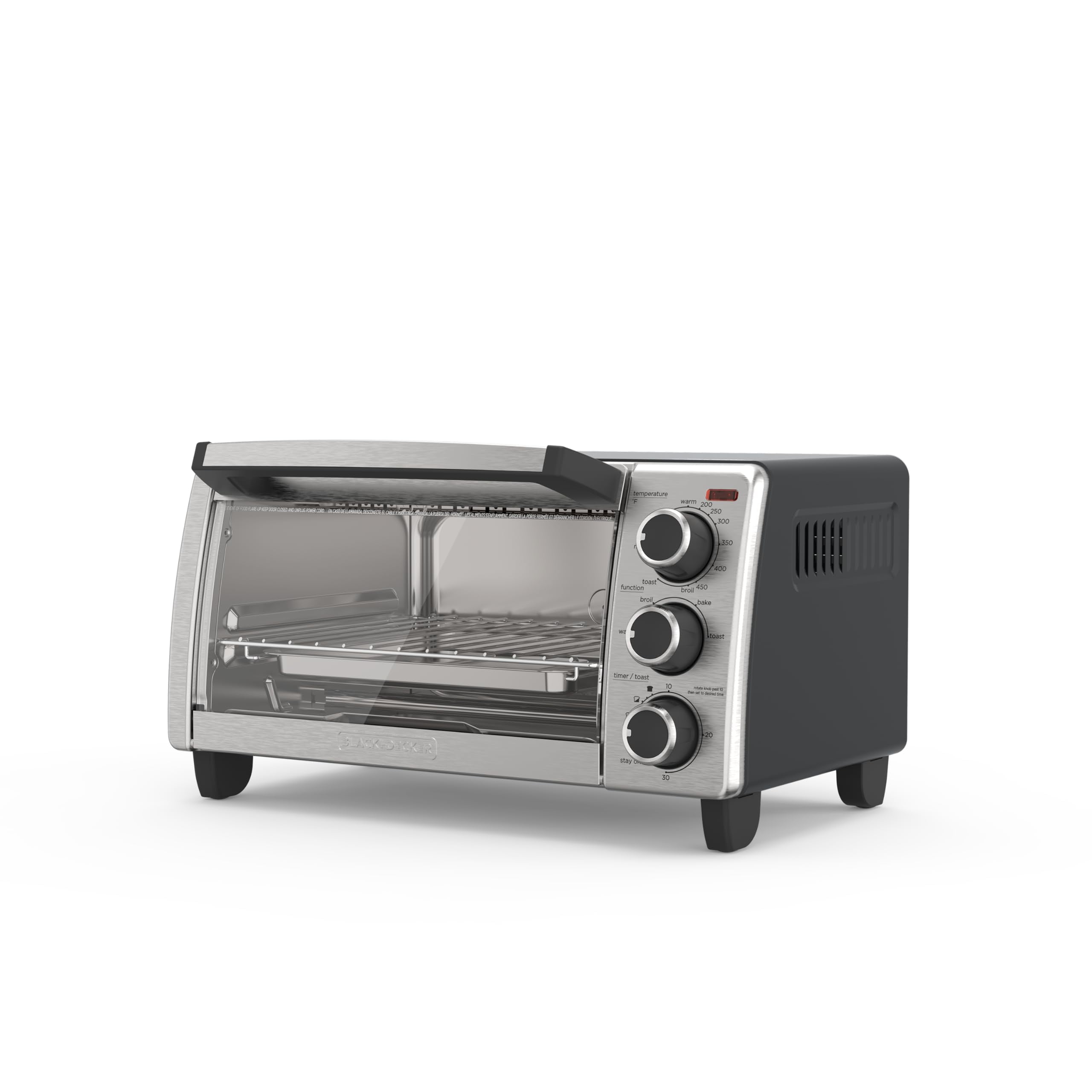 BLACK+DECKER 4-Slice Toaster Oven, Even Toast, 4 Cooking Functions Bake ...