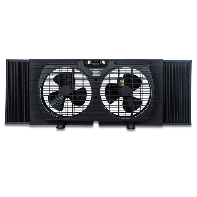 BLACK+DECKER 9" Dual Window Fan for Window Screen with 2 Speed Settings ...
