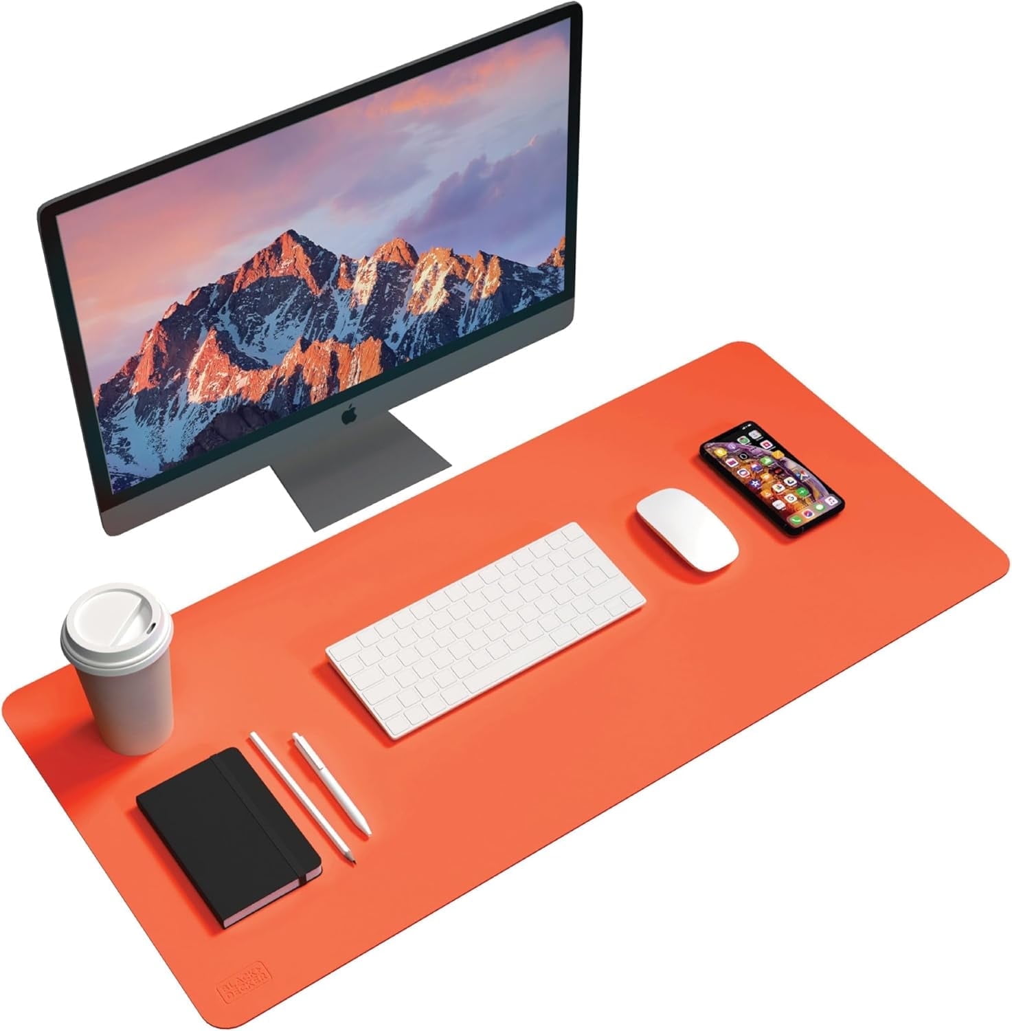 BLACK+DECKER Faux Leather Keyboard and Mouse Desk Mat, Office Desk ...