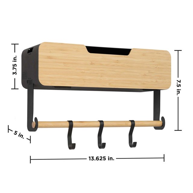 BLACK+DECKER Hanging Rack System - Shelf With Door W/Brackets, Black ...