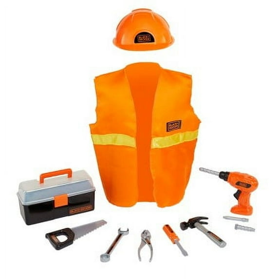 BLACK+DECKER Junior Carpenter Play Tool Pretend Kit, 12 Pieces for Kids ...