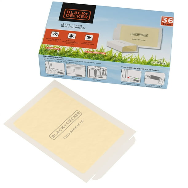 BLACK + DECKER Mouse & Insect Glue Trap Boards | Sticky Pads for Mice ...