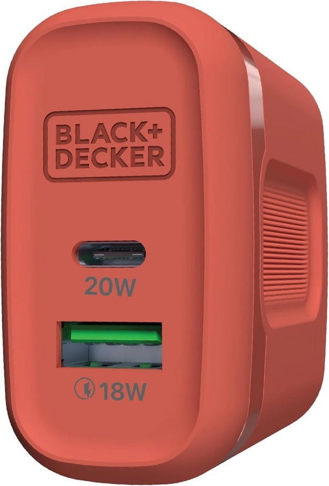 BLACK+DECKER Quick-Charge PD Wall Charger, 2-Port, 38W - USB Type C ...