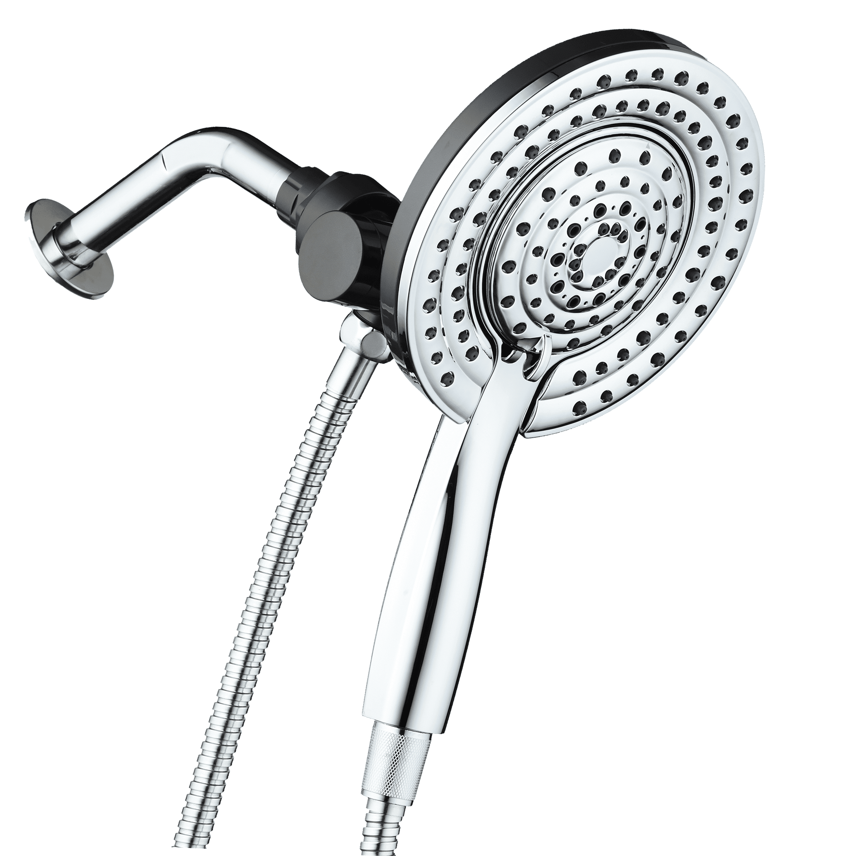 BLACK+DECKER Dual Shower Head with 5 Spray Settings and Detachable Wand ...