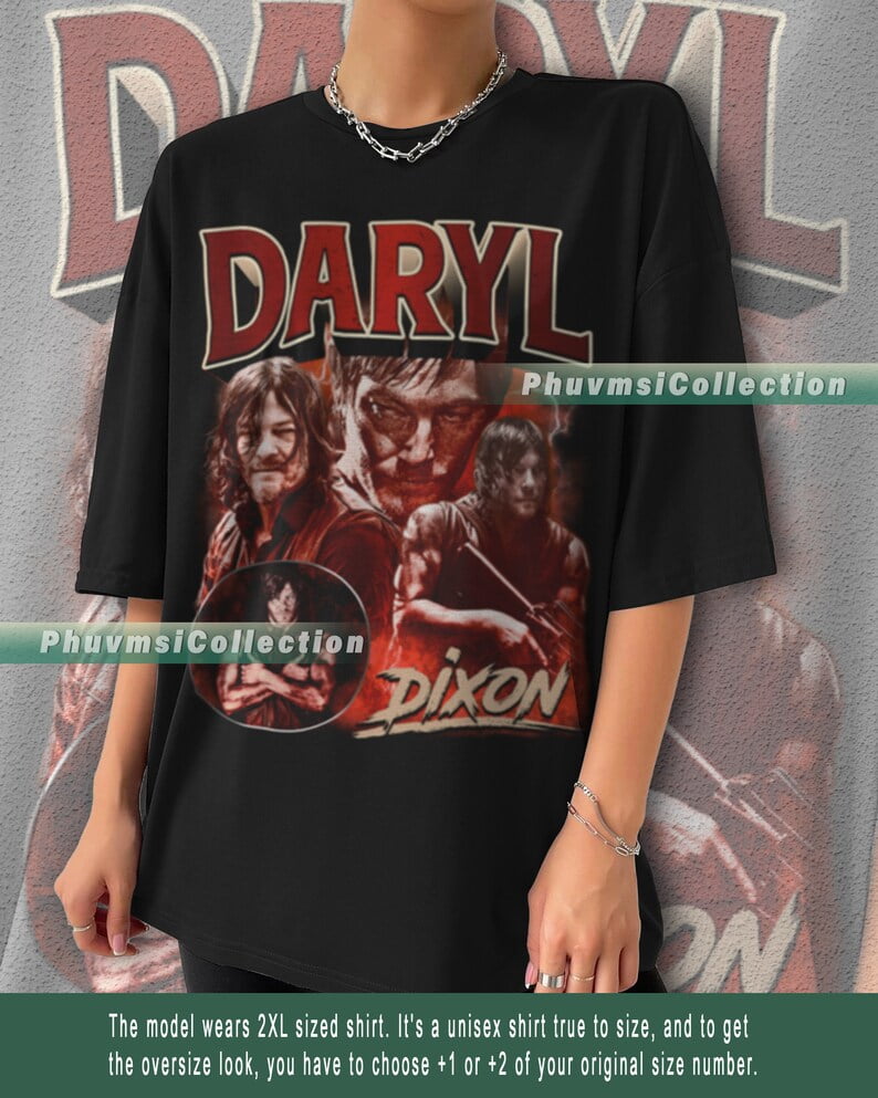 [BLACK] Daryl Dixon Shirt Norman Reedus Movie Daryl Dixon T-shirt - Walmart.com