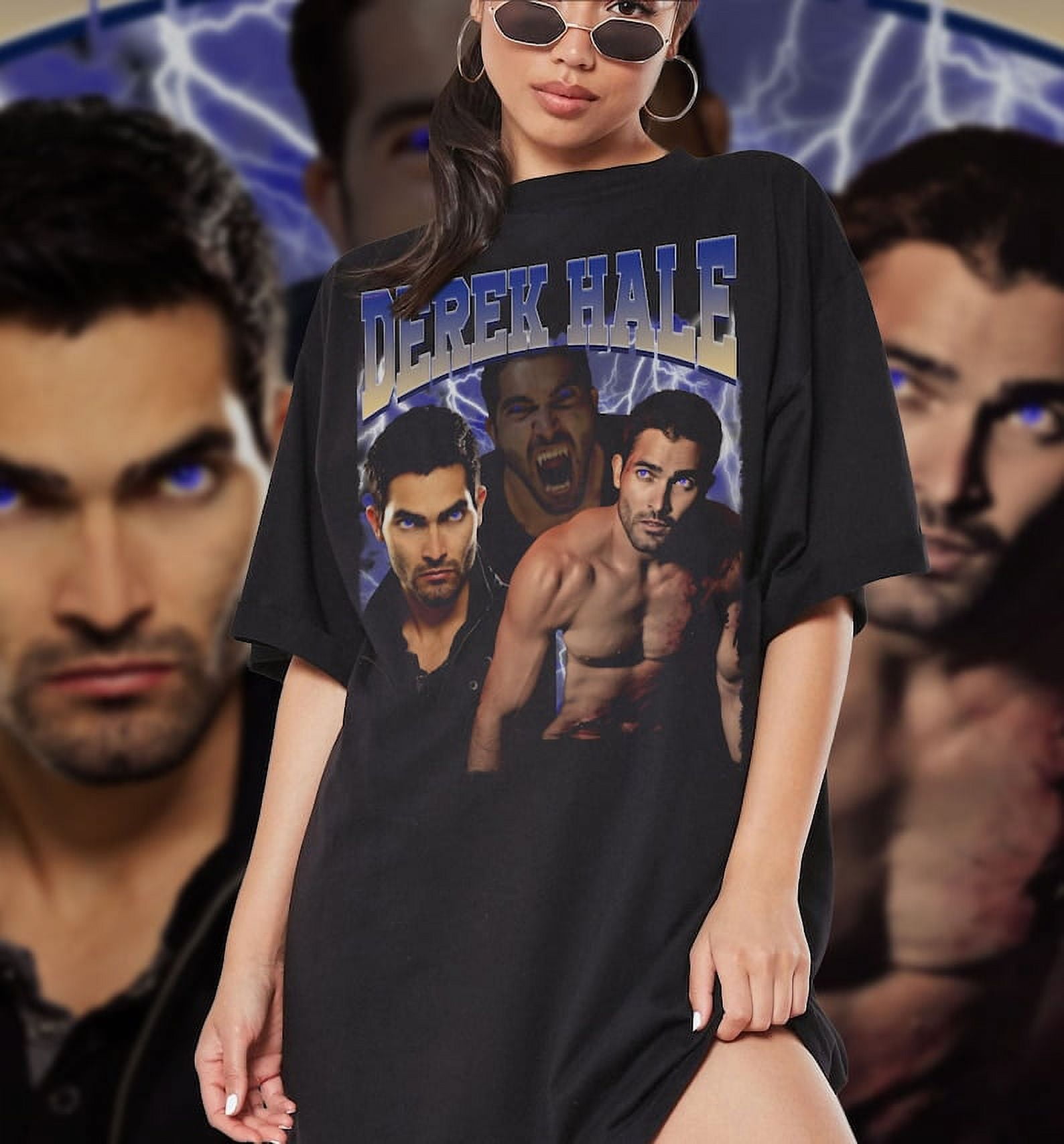 [BLACK] Derek Hale Shirt Actor, Tyler Hoechlin Vintage Teen - Walmart.com