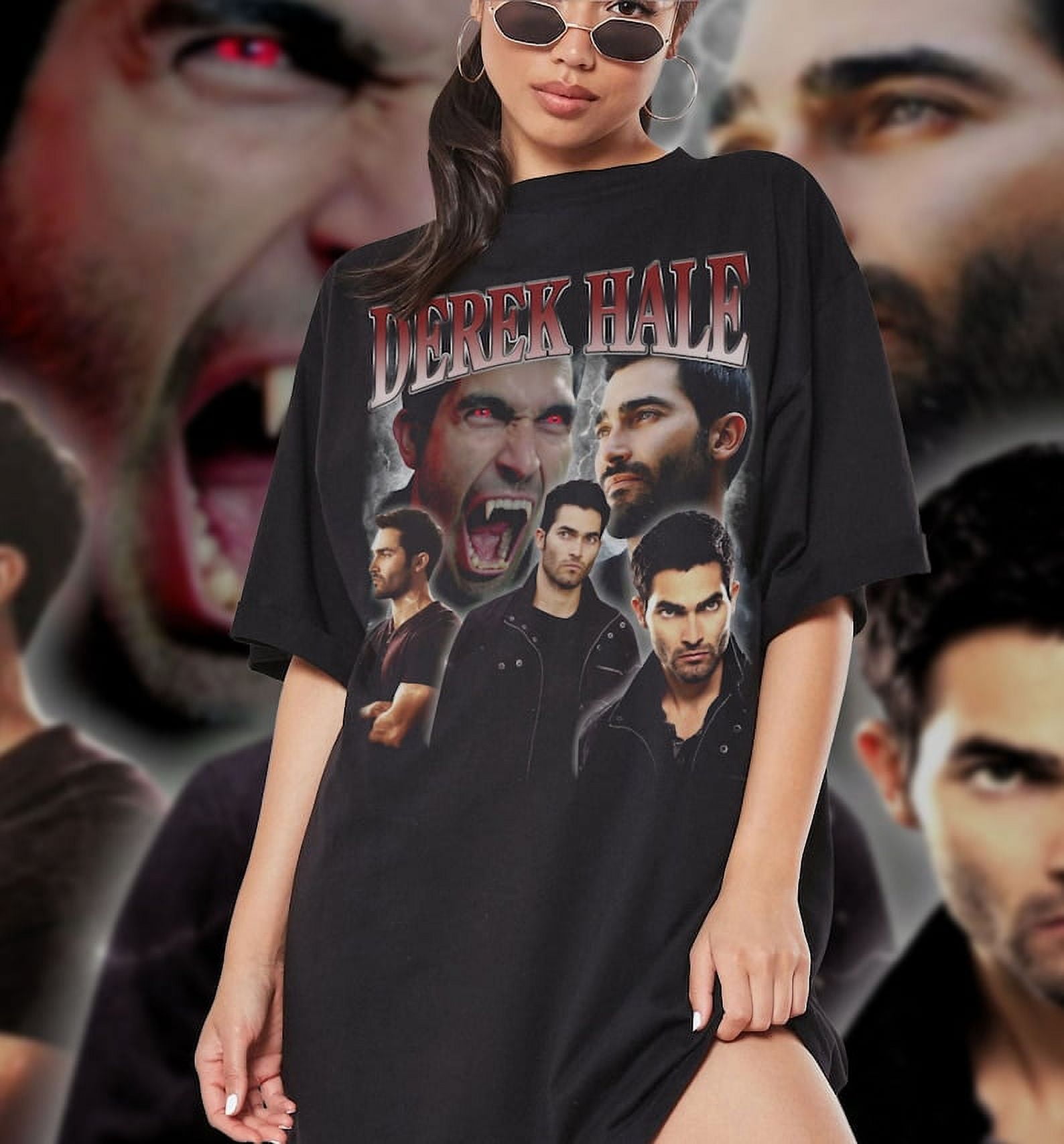 [BLACK] Derek Hale Shirt Actor - Walmart.com