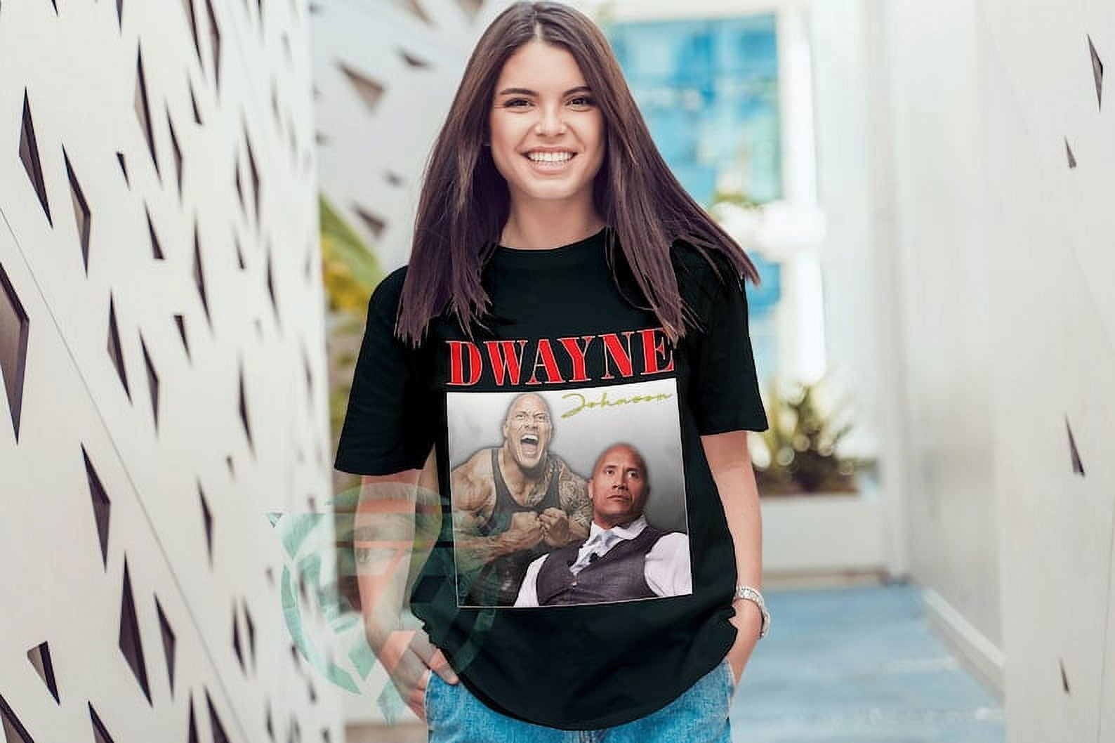 [BLACK] Dwayne Johnson Shirt, Dwayne Johnson The Rock 90's Shirt ...