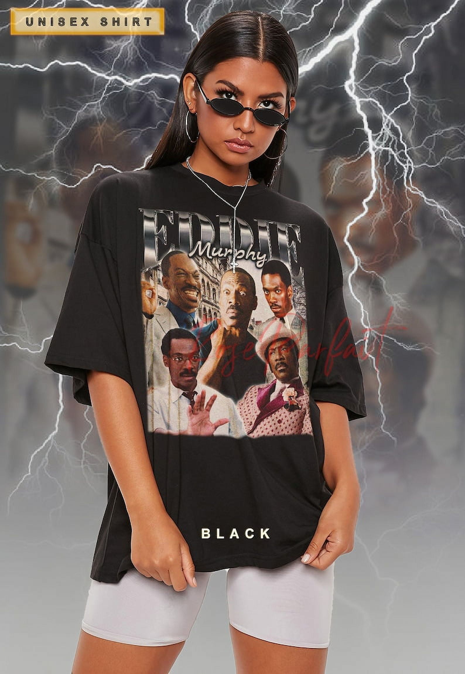 [BLACK] EDDIE MURPHY Retro T-shirt - Walmart.com