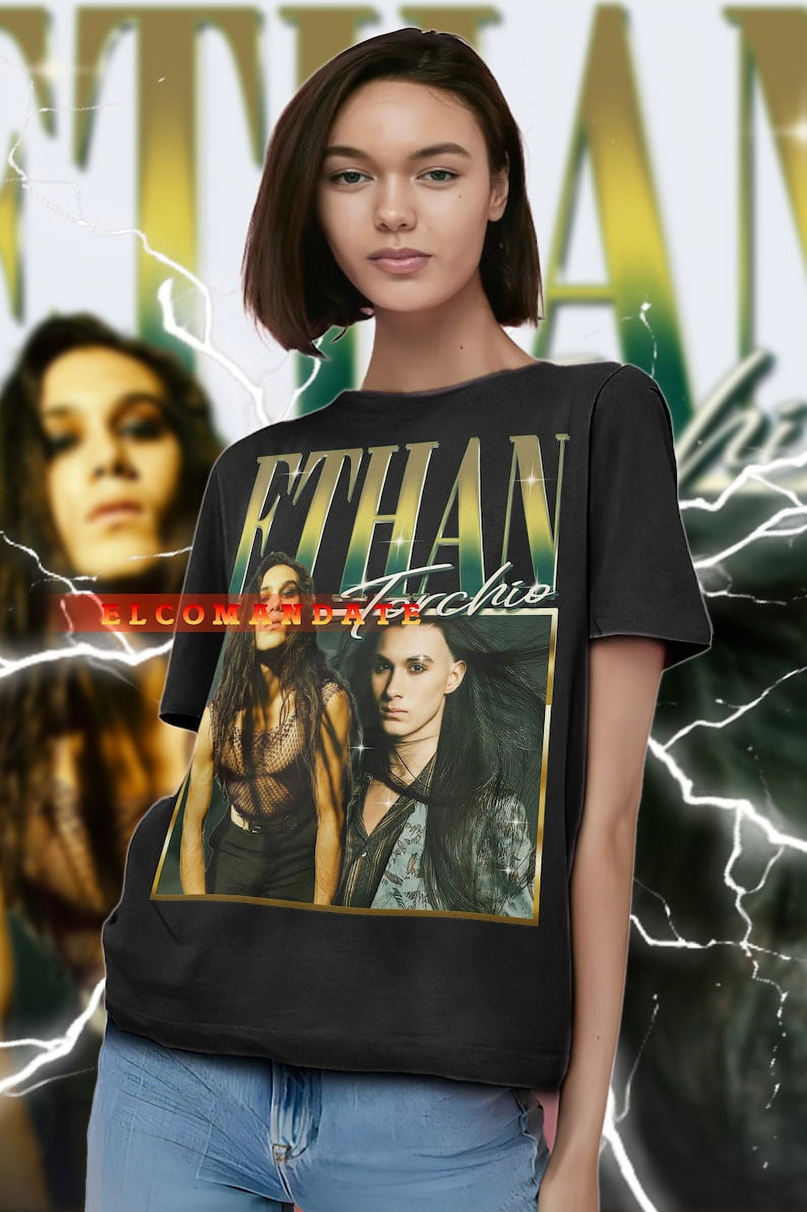 [BLACK] ETHAN TORCHIO Vintage Shirt - Walmart.com