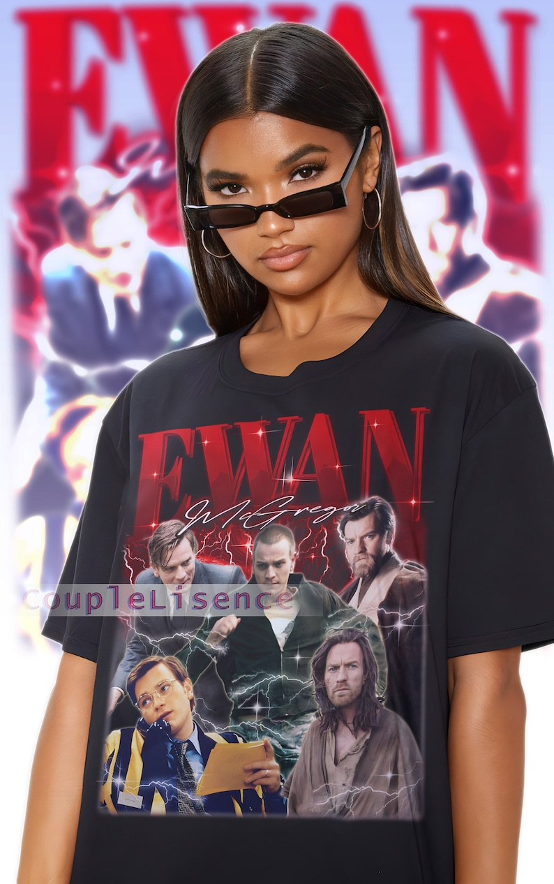 [BLACK] EWAN MCGREGOR Vintage| Ewan McGregor Homage Fan Tees | Ewan McGregor Homage Retro | Ewan ...