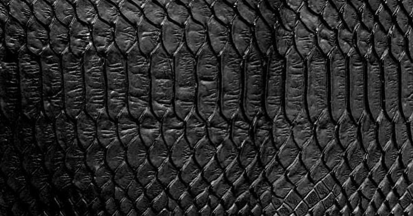 BLACK Embossed Snake Vinyl 54" Wide Textured Faux Leather Great for ...