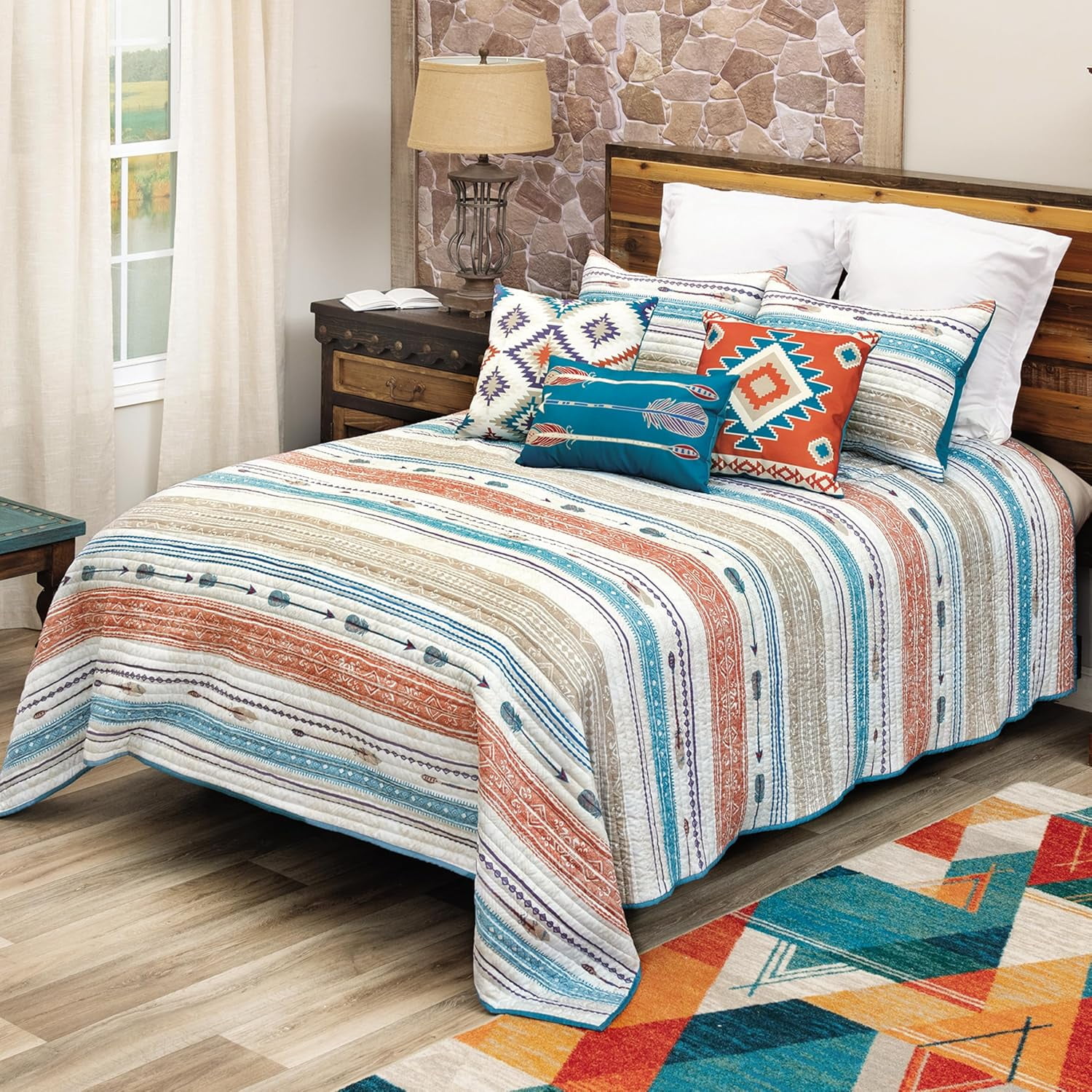 BLACK FOREST DECOR Arrowhead Creek Quilt Bed Set - Full/Queen ...