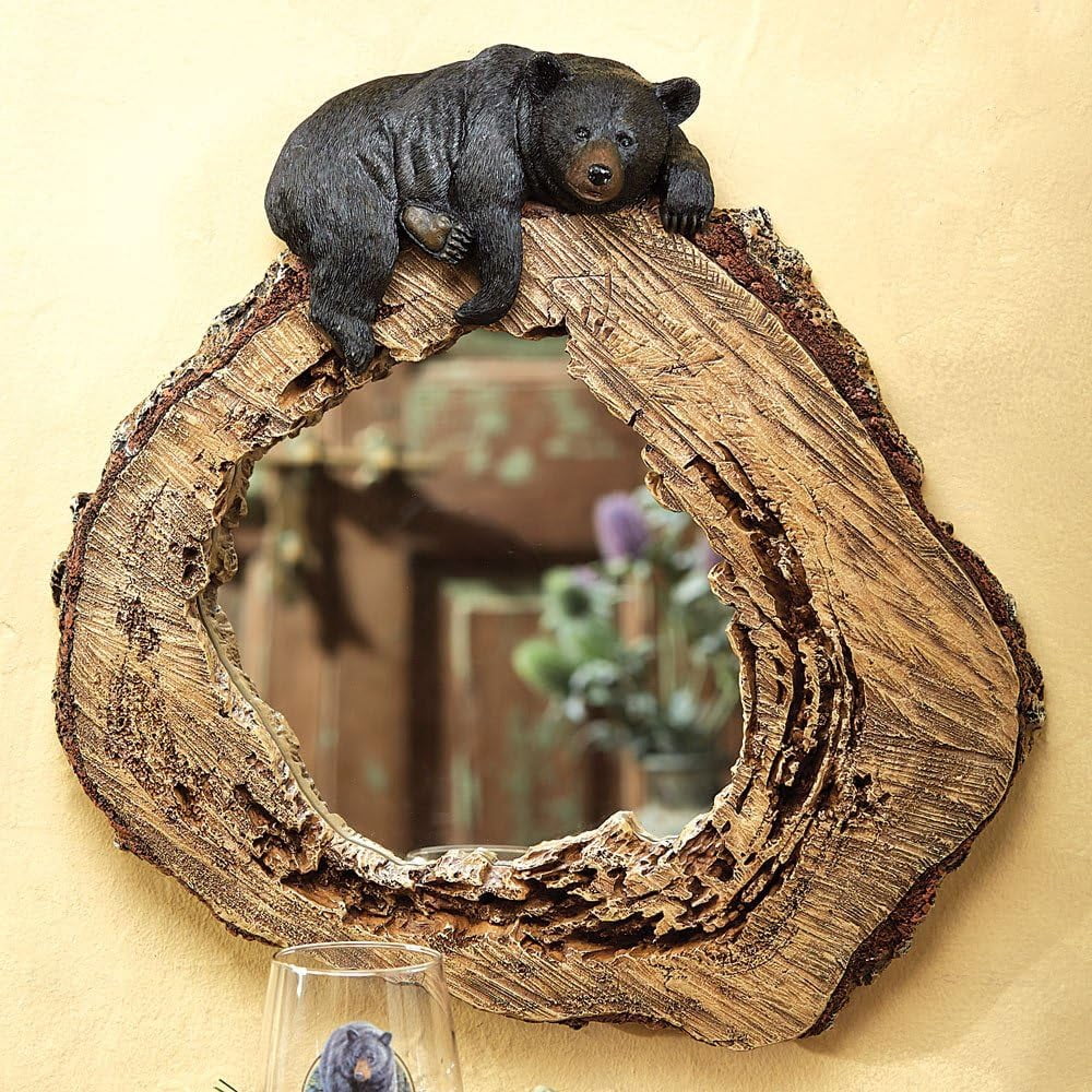 BLACK FOREST DECOR Bear on Tree Trunk Mirror - Walmart.com