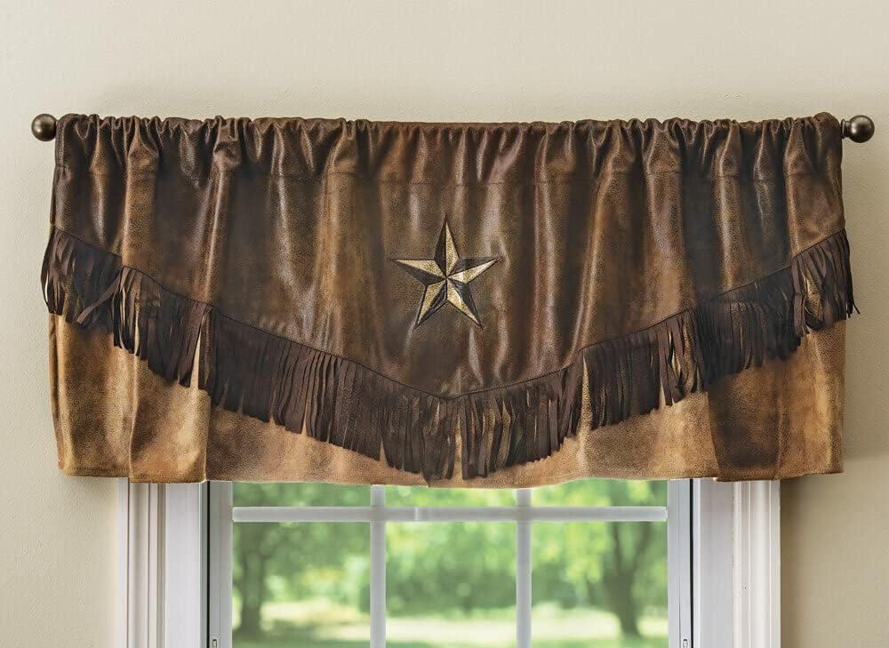 BLACK FOREST DECOR Brown Star Valance - Walmart.com