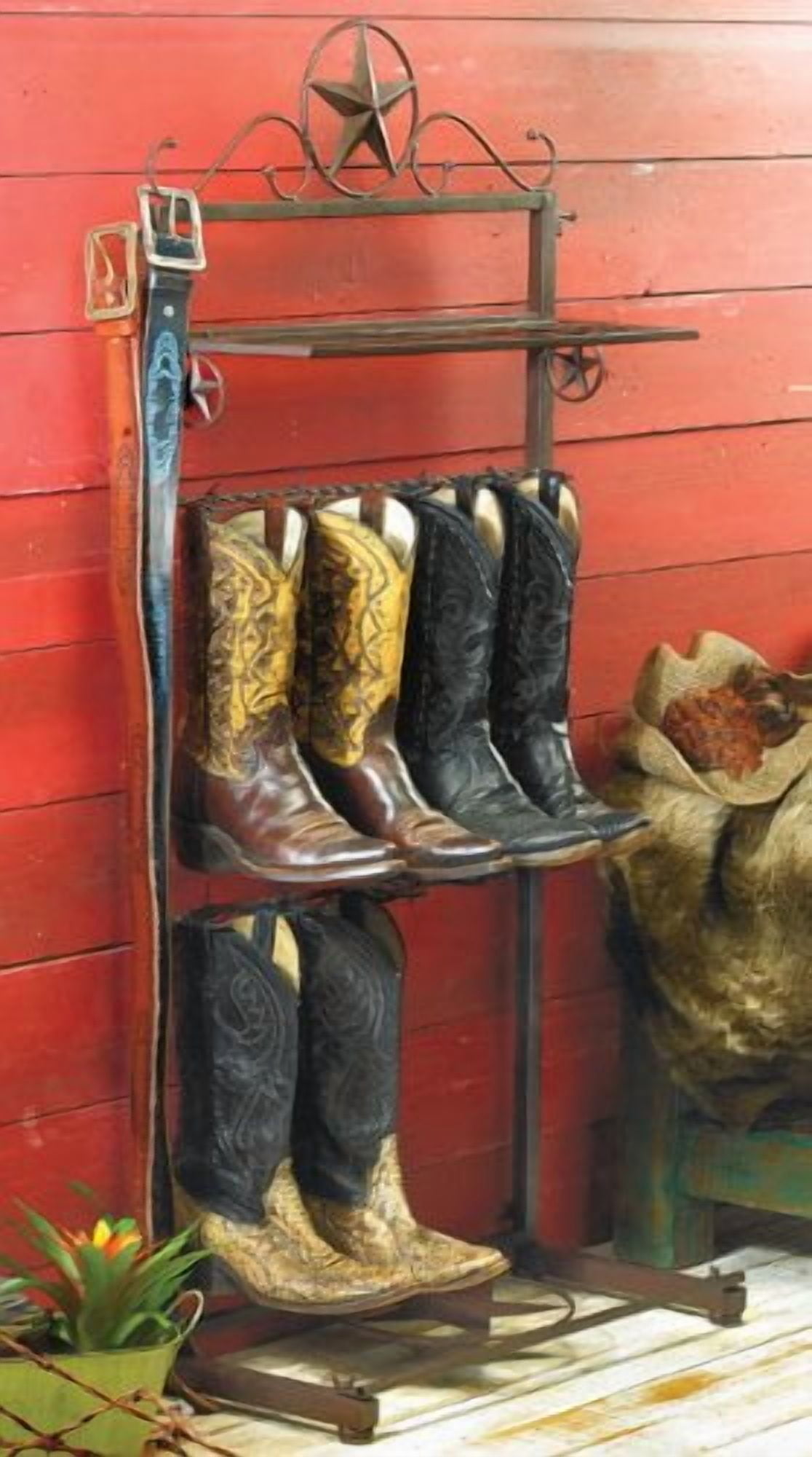 BLACK FOREST DECOR Metal Star Boot Rack – Space-Saving Organizer for ...