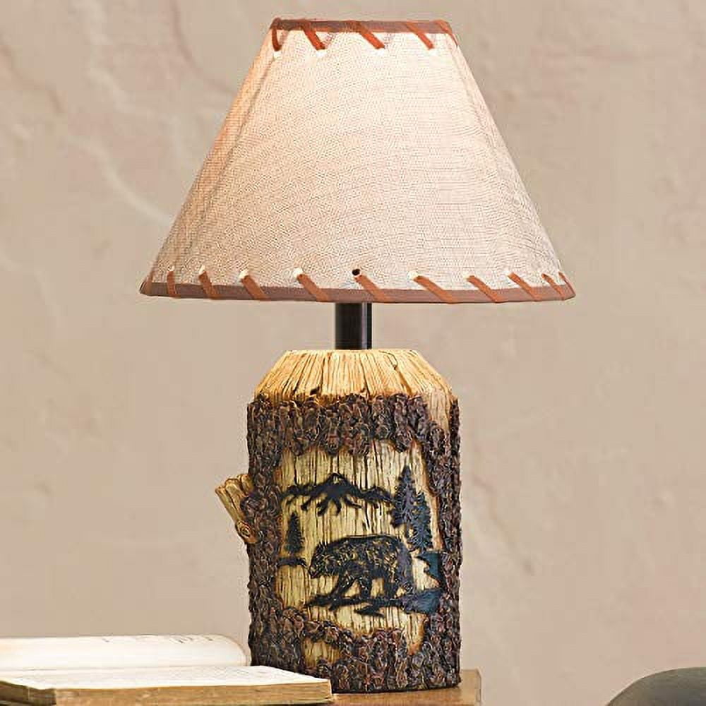 BLACK FOREST DECOR Mountain Bear Bark Table Lamp - Walmart.com