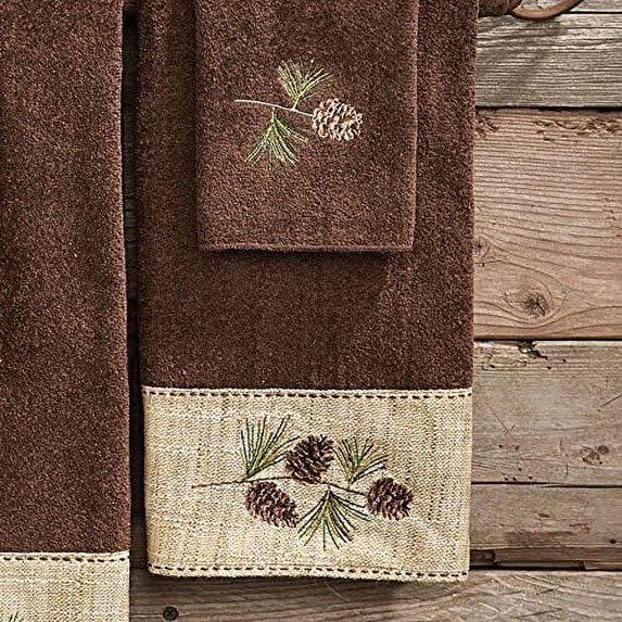 BLACK FOREST DECOR Pine Haven Lodge Hand Towel – Rustic Bathroom Accent ...