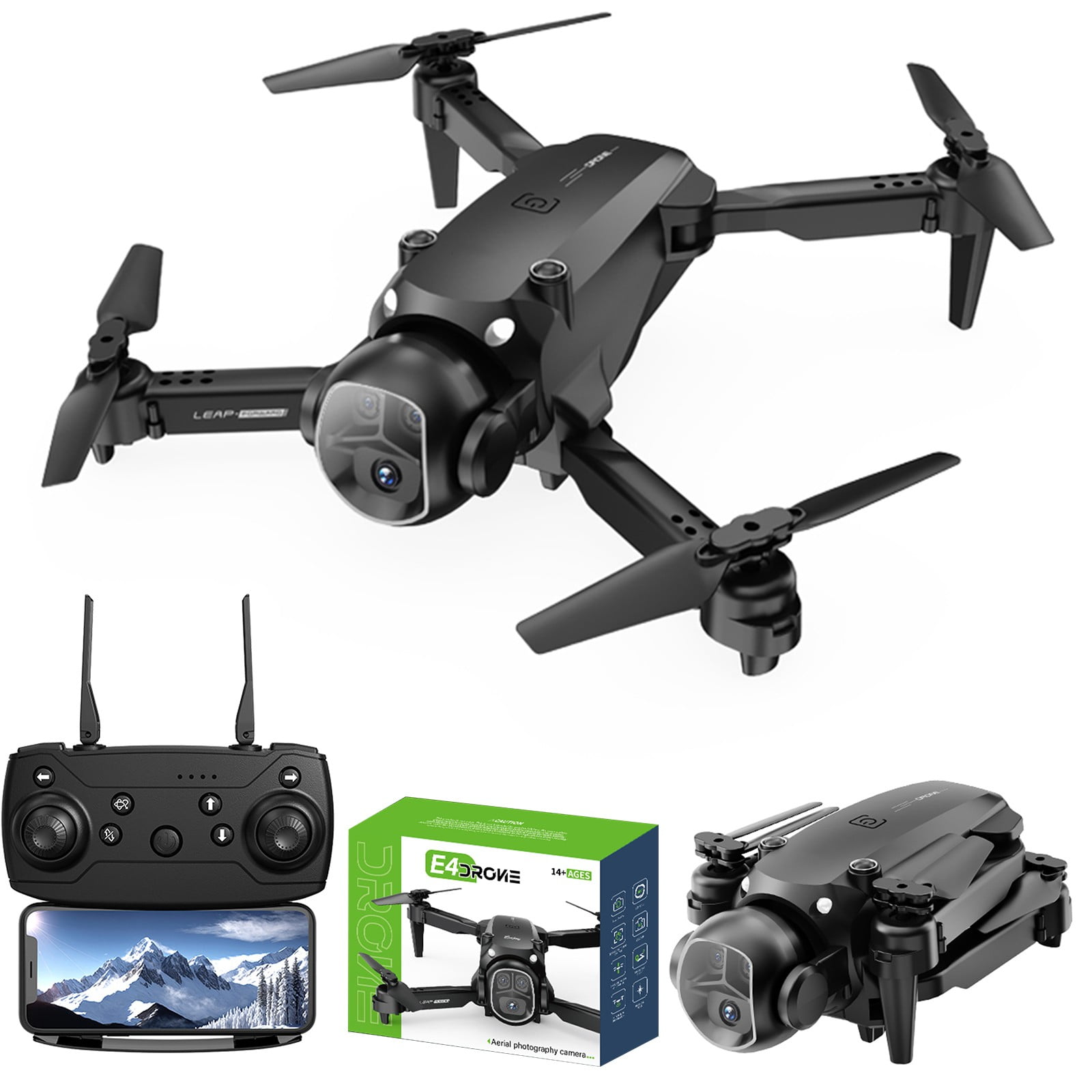 BLACK Foldable Drone With 1080P Fpv Camera Wifi Rc Quadcopter For ...