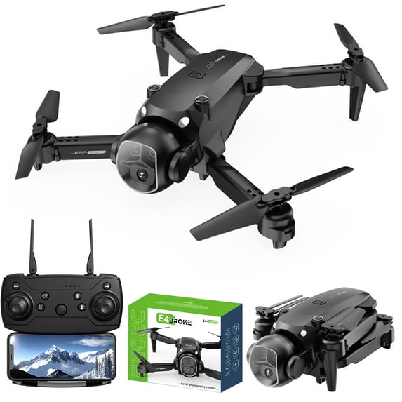 BLACK Foldable Drone With Dual 1080P Fpv Cameras Wifi Rc Quadcopter For ...