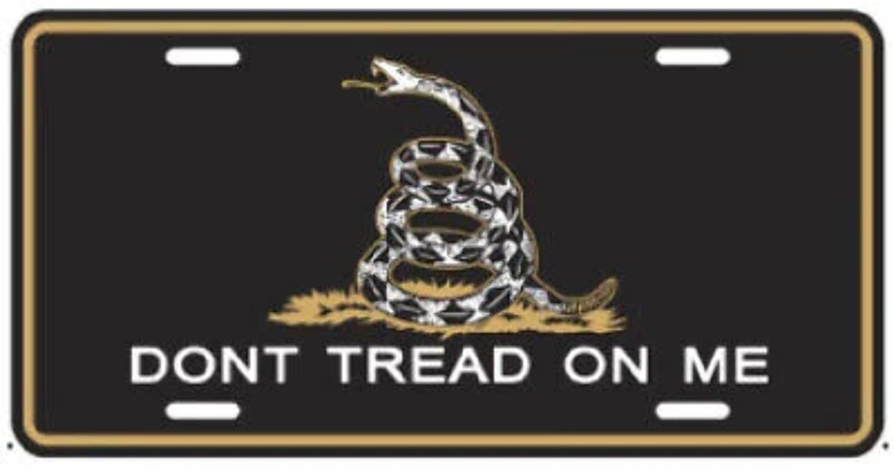 BLACK GADSDEN DON'T TREAD ON ME TACTICAL Aluminum Embossed License ...