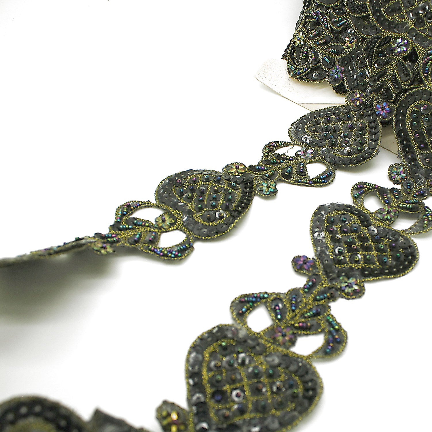 BLACK GOLD SEQUIN HEART BEADED TRIM - sarahi.NYC - Walmart.com
