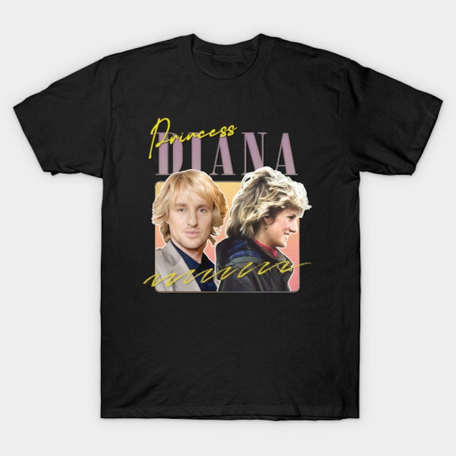 [BLACK] Graphic Princess Diana Owen Wilson Funny Meme shirt - Walmart.com