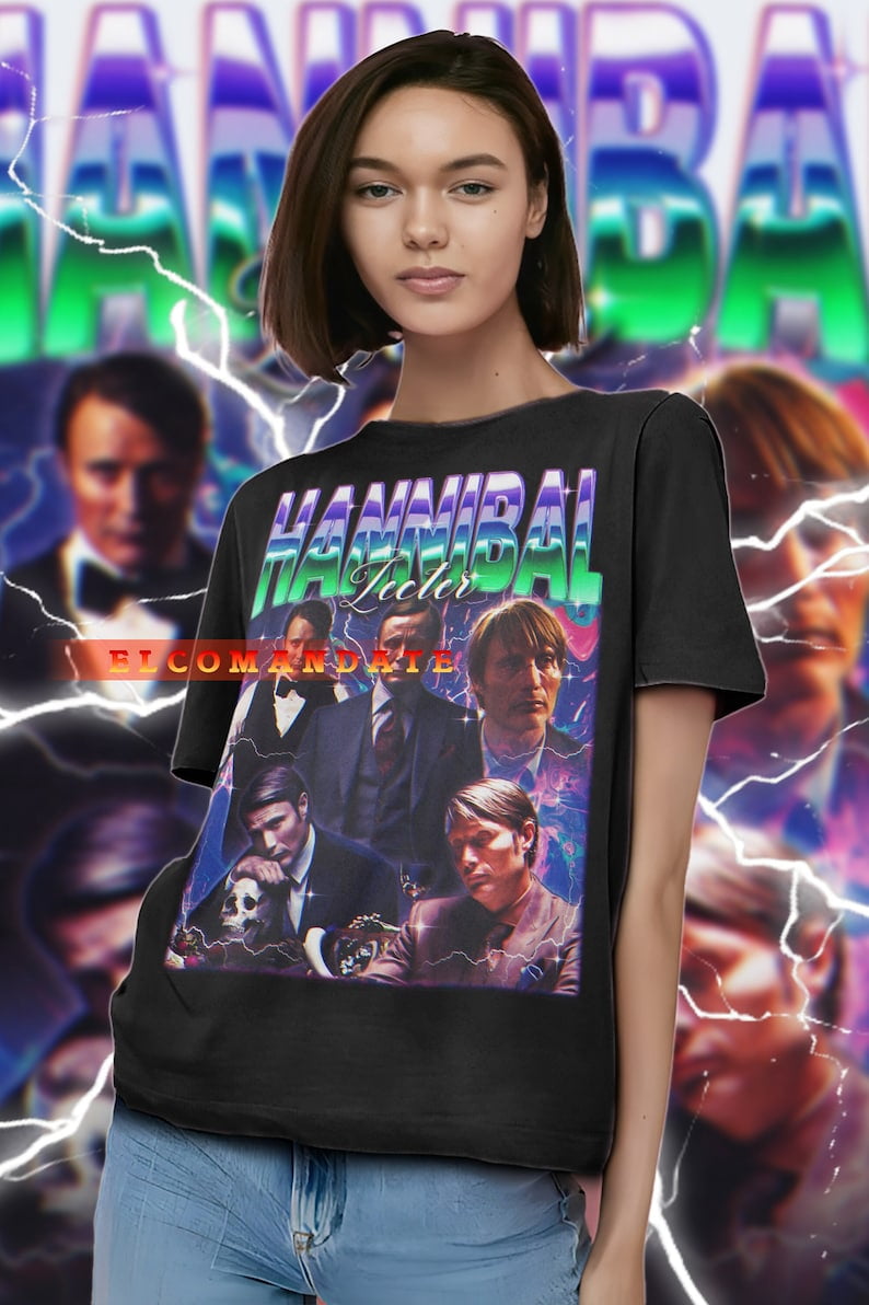 [BLACK] HANNIBAL LECTER Vintage Shirt, Hannibal Lecter Homage Tshirt ...