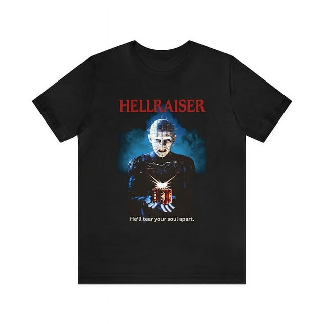[BLACK] HELLRAISER T shirt Tshirt T-shirt Vintage Aesthetic 80s Tee Movie Shirt Horror - Walmart.com