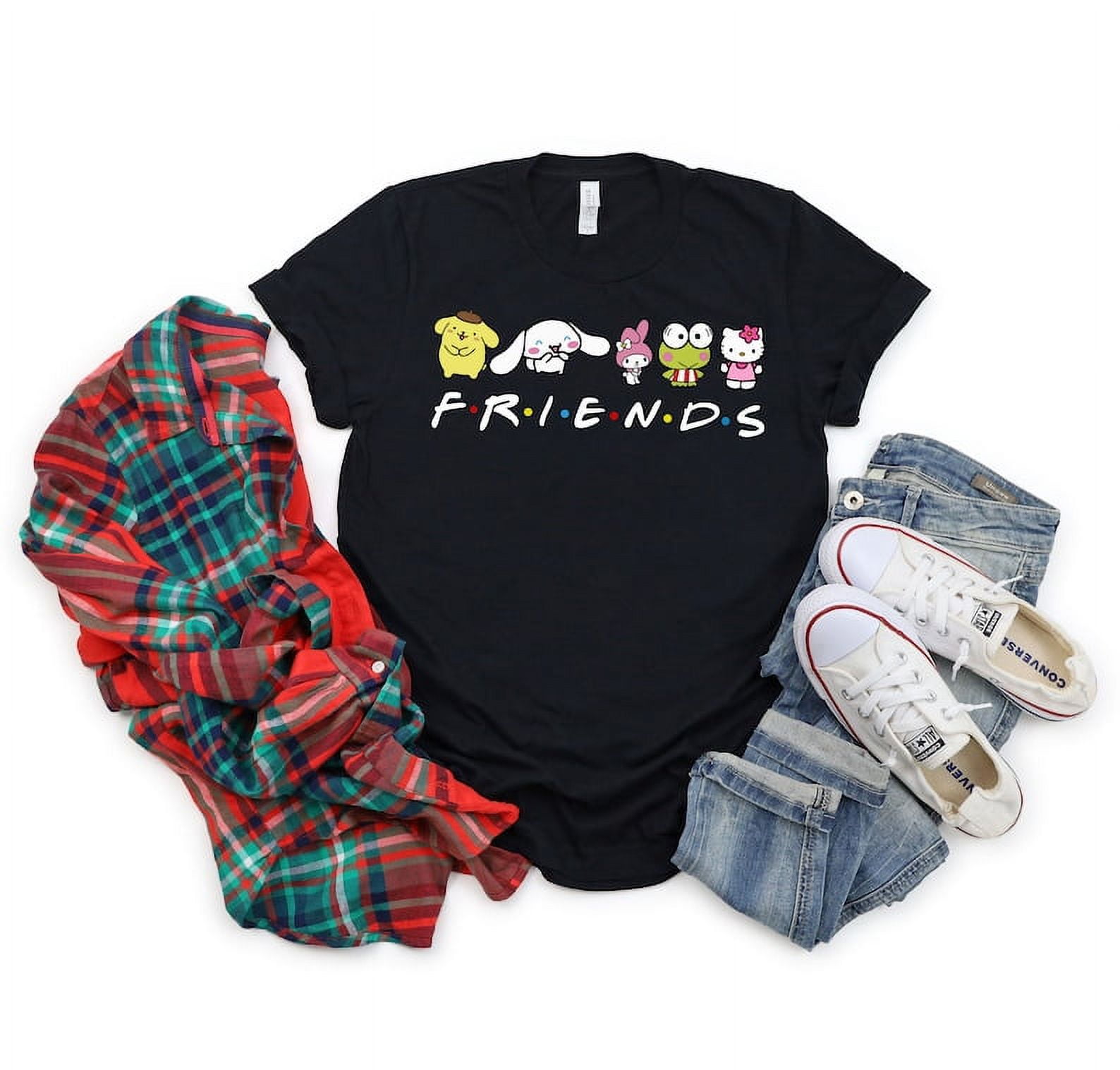 [BLACK] Hello kitty Friends Sweatshirt, Hello Kitty Pompompurin ...