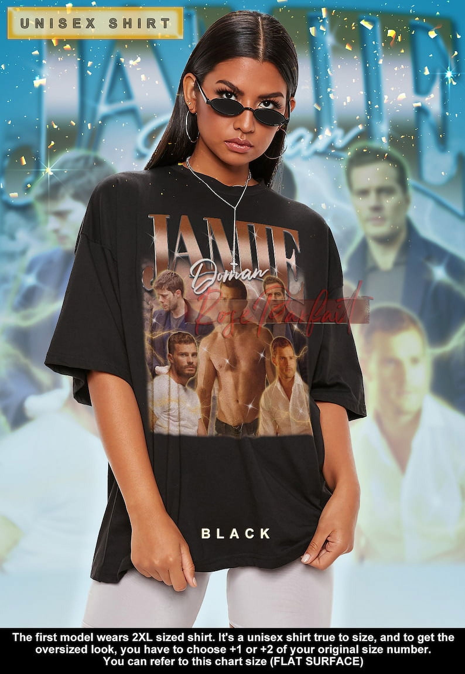 [BLACK] JAMIE DORNAN 90's Shirt - Jamie Dornan Retro Shirt - Walmart.com