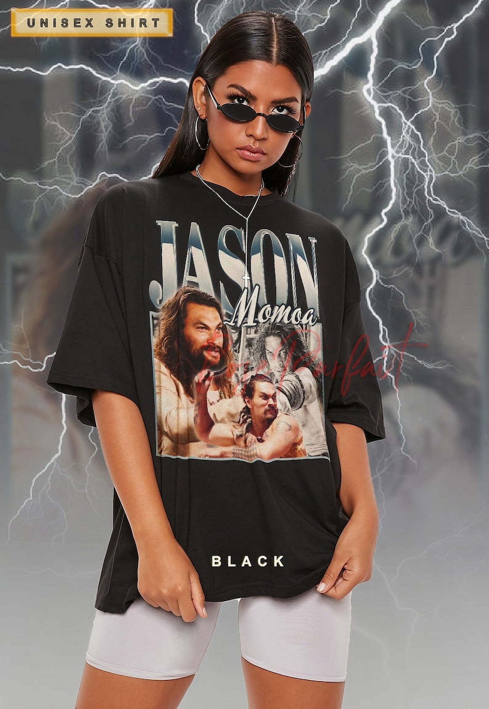 [BLACK] JASON MOMOA Retro T-shirt - Jason Momoa Vintage Tee - Walmart.com
