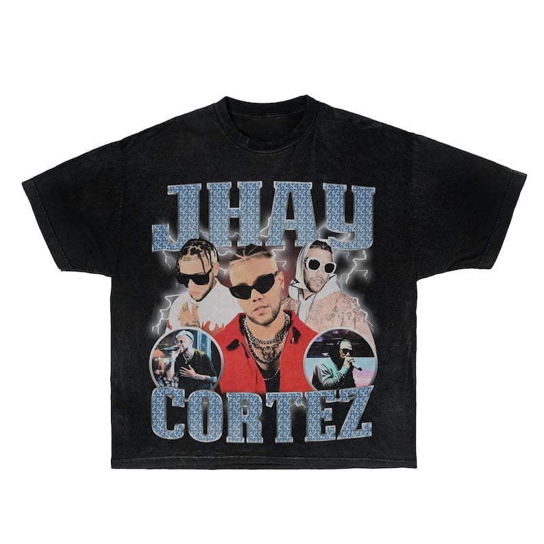 [BLACK] Jhay Cortez 90s retro rap tee | Bootleg rap tee - Walmart.com