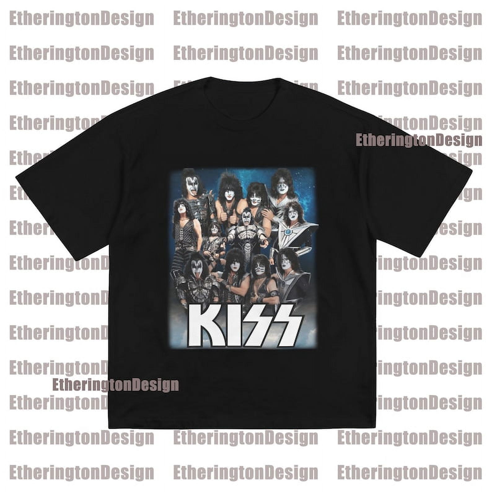 [BLACK] Kiss Band T-Shirt - Kiss Band Homage Graphic Tee - Kiss Band ...