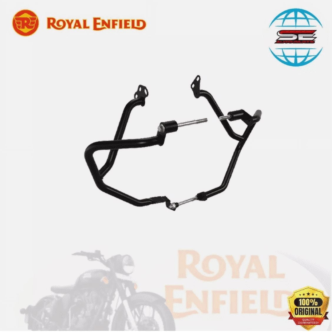 BLACK LARGE ENGINE GUARD FOR ROYAL ENFIELD NEW HIMLAYAN 450 - Walmart.com