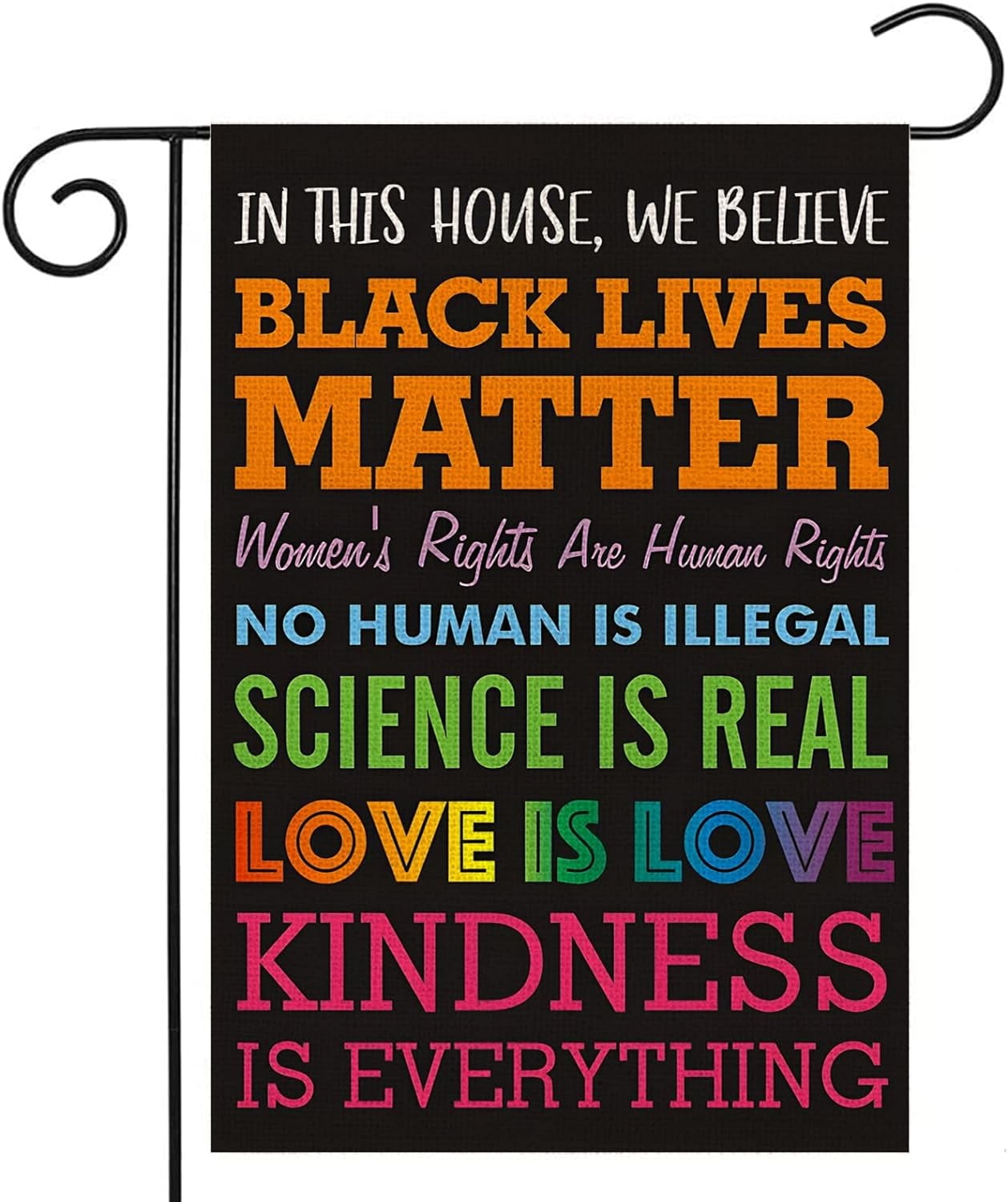 BLACK LIVES MATTER Garden Flags 12x18h Double Sided LOVE IS LOVE WOMENS ...