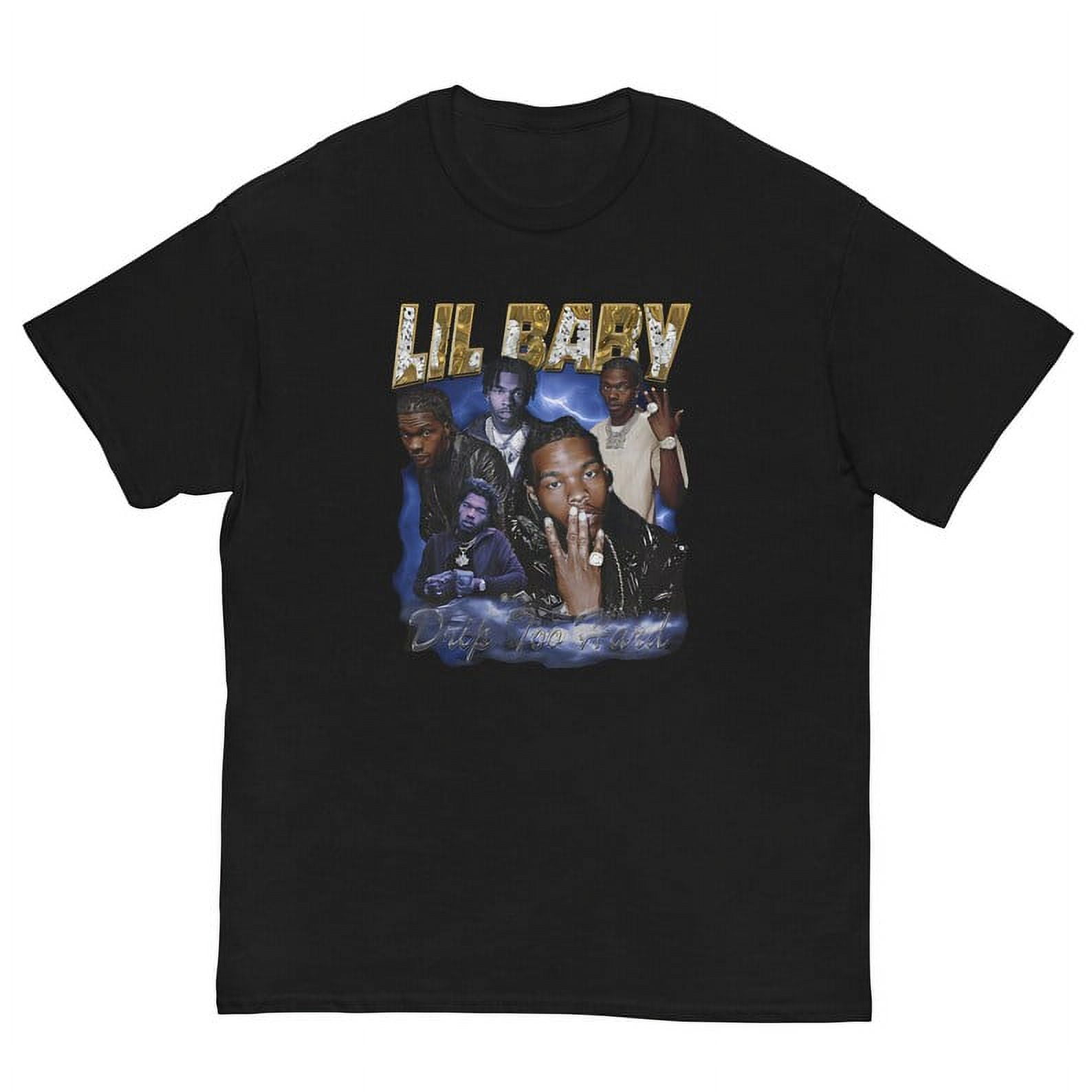 [BLACK] Lil Baby Rapper Graphic T-Shirt, for Hip Hop Fans, Drip Too ...