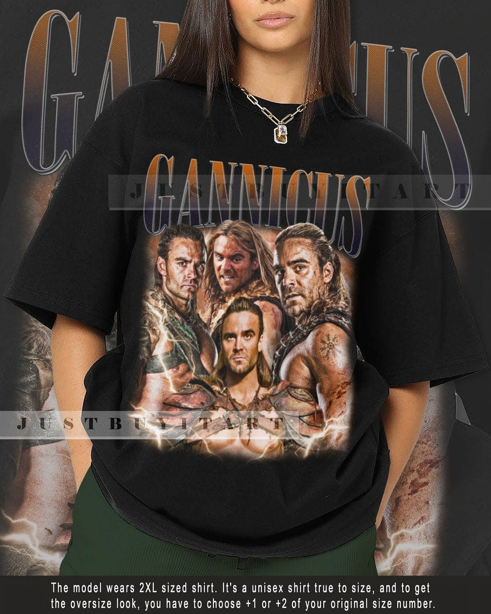 [BLACK] Limited Gannicus Shirt Gift Graphic Tee Horror Movie T-Shirt ...