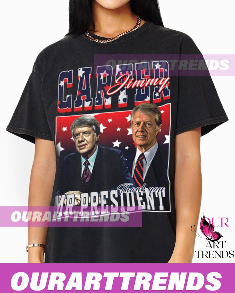 [BLACK] Limited Jimmy Carter T-shirt Retro Vintage Bootleg - Walmart.com