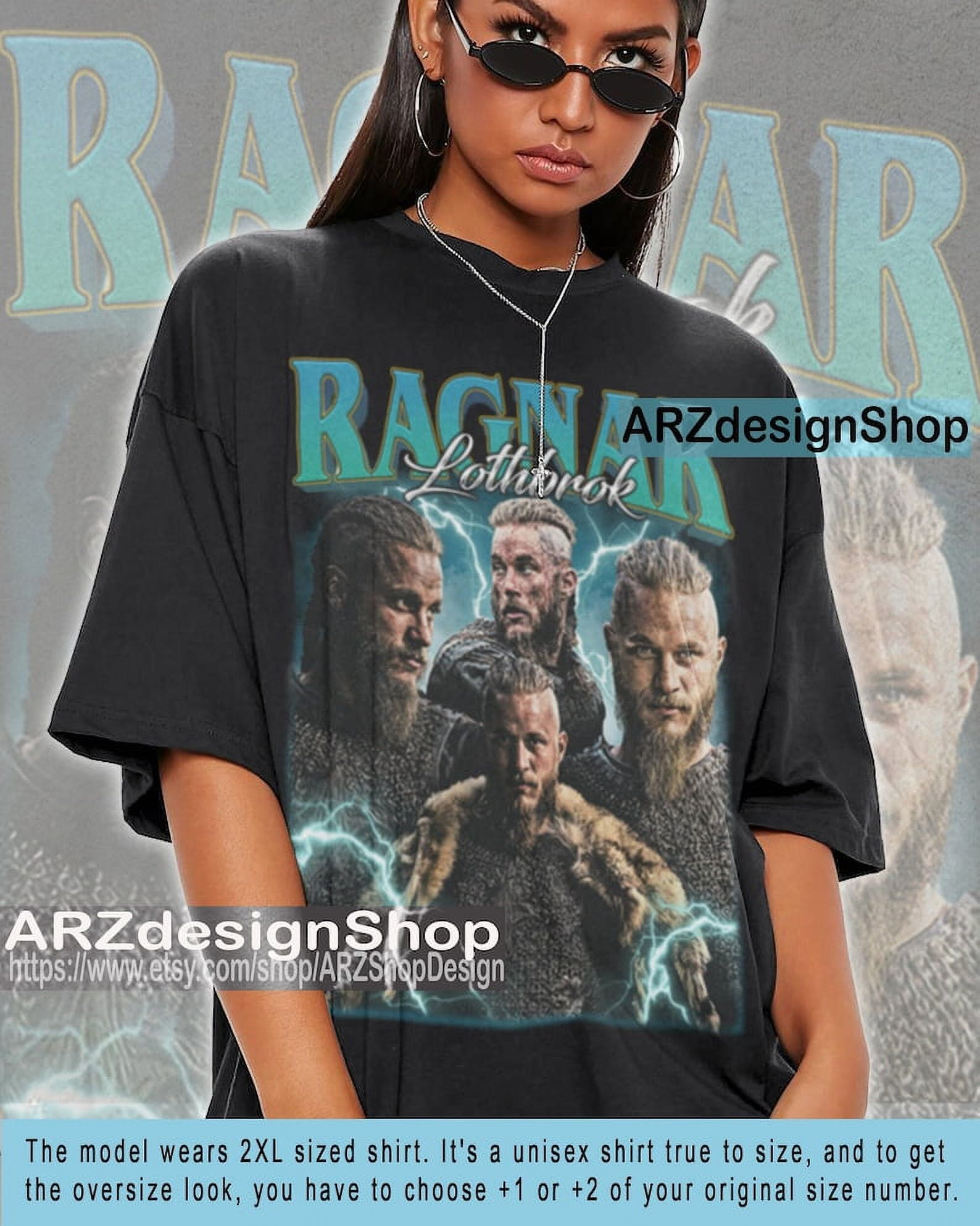 [BLACK] Limited Ragnar Lothbrok Shirt Gift Graphic Tee Horror movie T ...