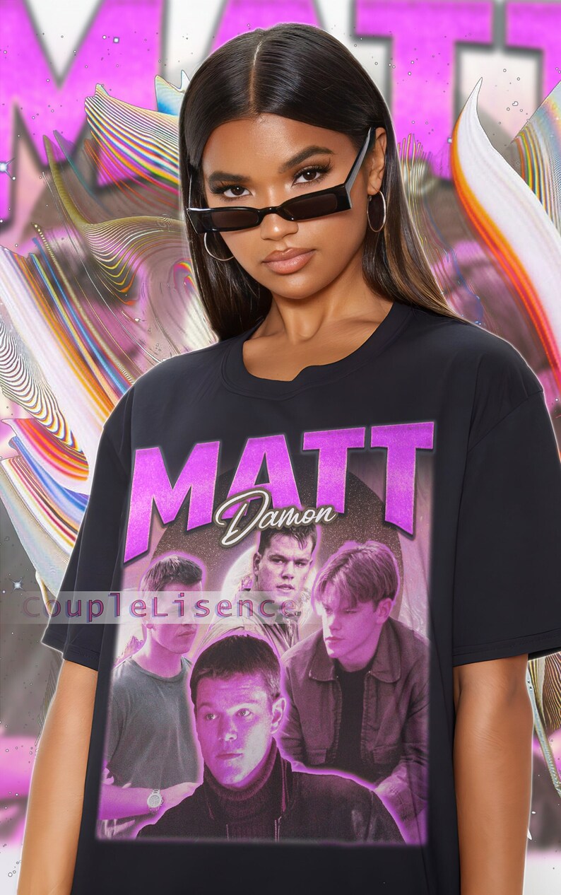 [BLACK] MATT DAMON Vintage Shirt | Matt Damon Homage Tshirt | Matt ...