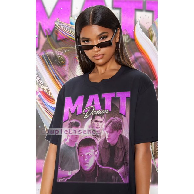 [BLACK] MATT DAMON Vintage Shirt | Matt Damon Homage Tshirt | Matt ...