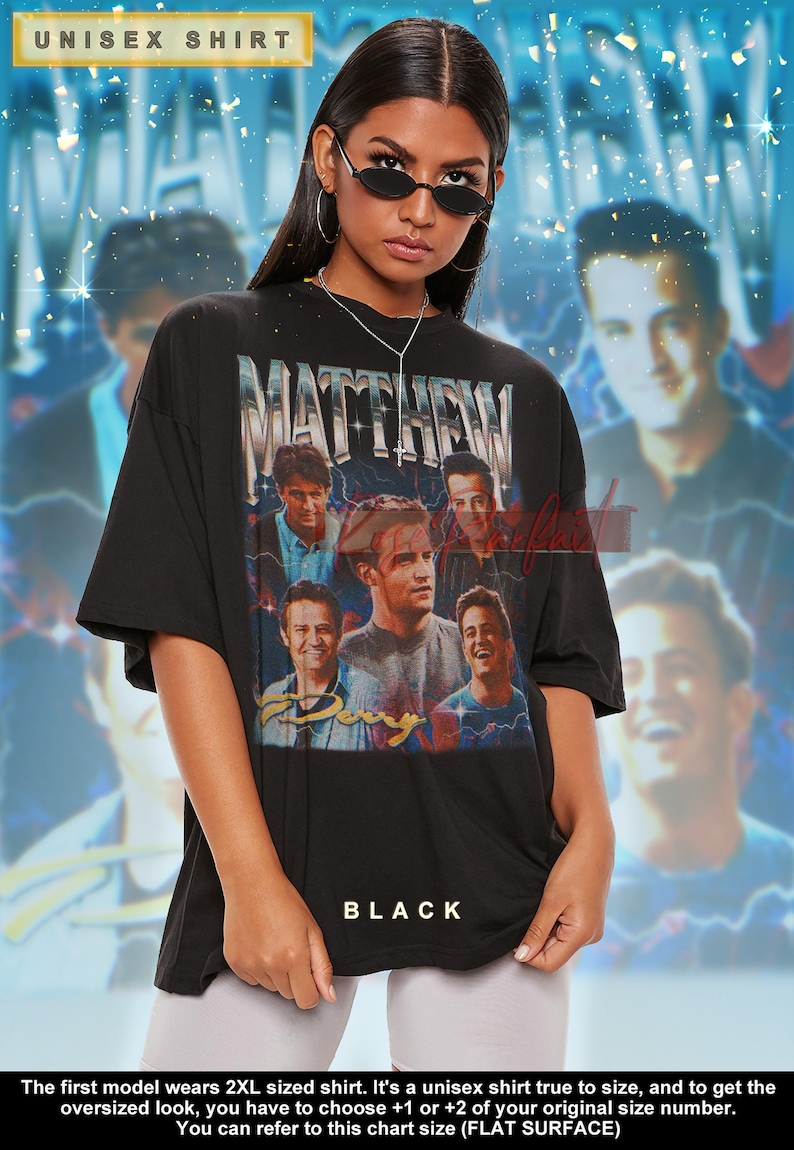 [BLACK] MATTHEW PERRY Vintage T-shirt - Walmart.com