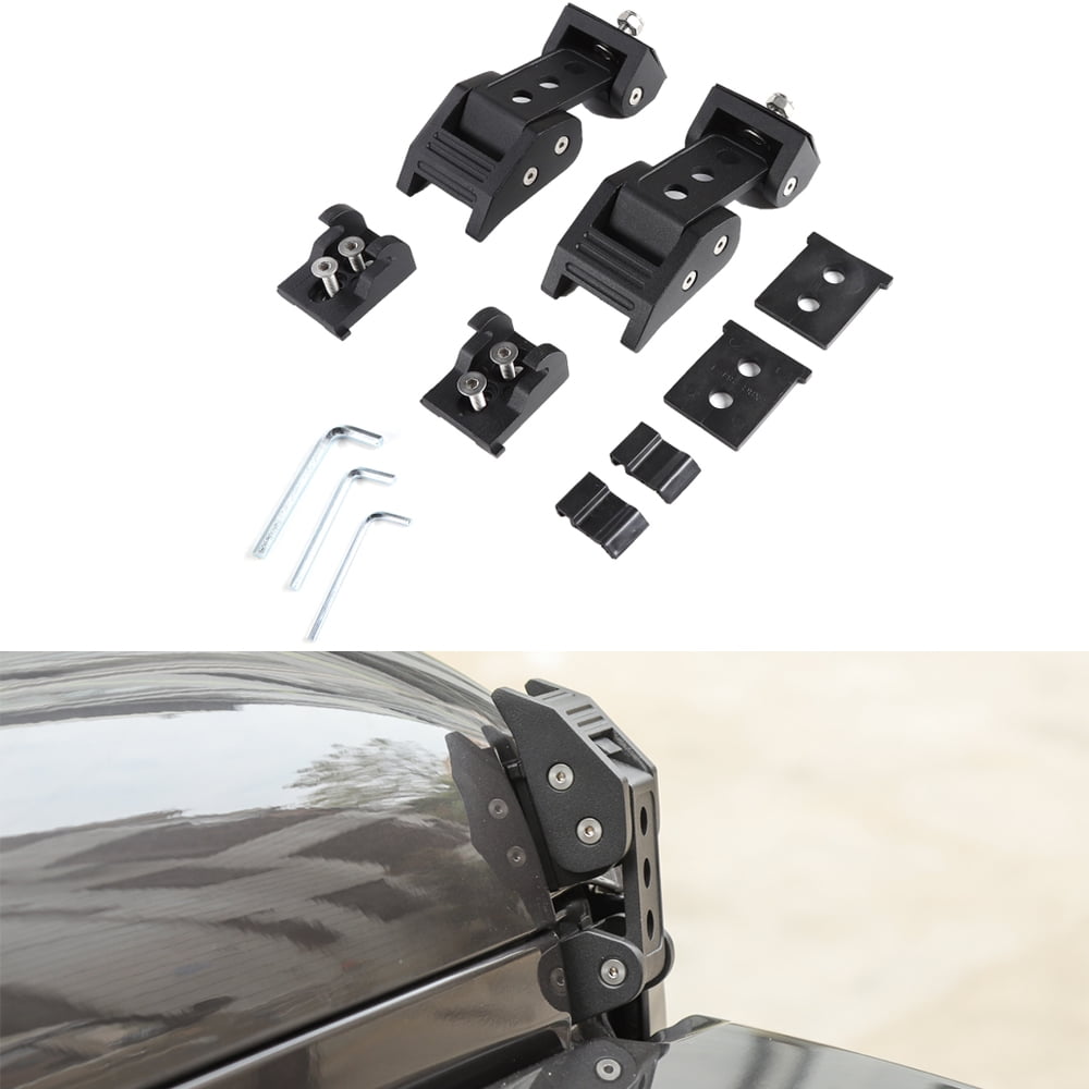 BLACK METAL-Hood Latch Set with Key, Engine Cover, Accessories for Jeep ...