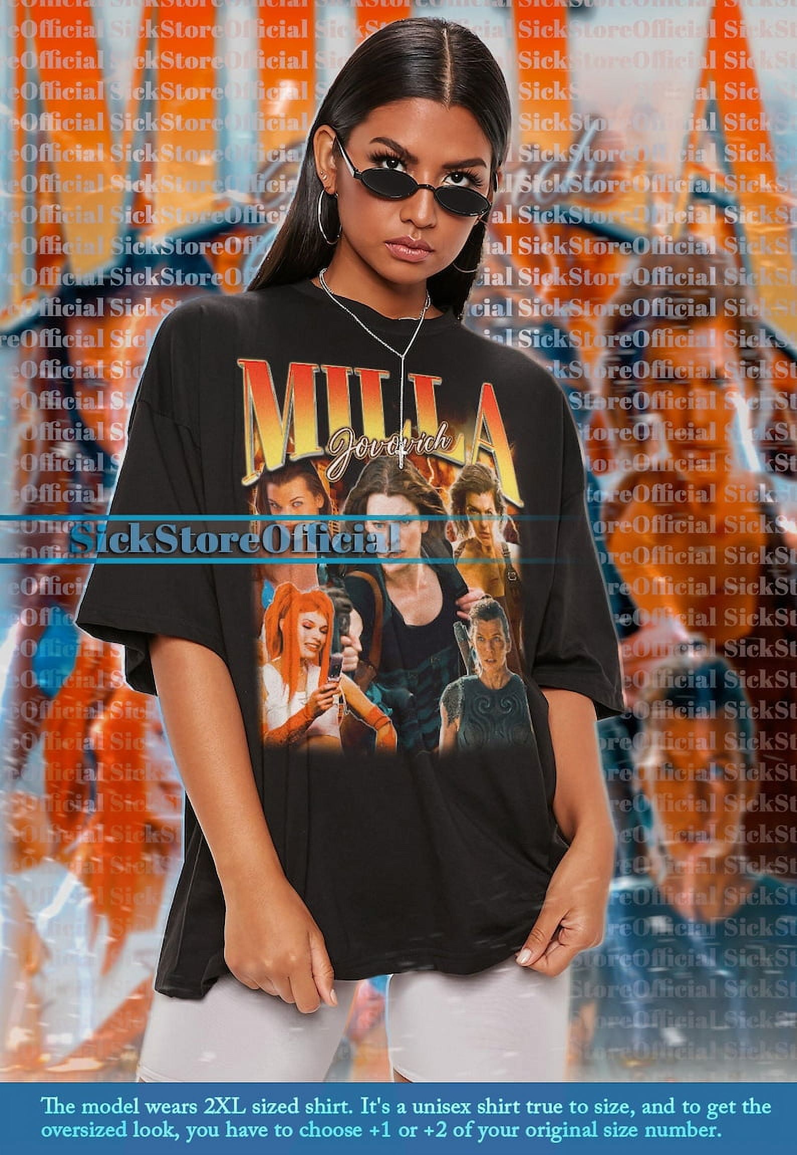 [BLACK] MILLA JOVOVICH Vintage Shirt, Milla Jovovich Homage Tshirt, Milla Jovovich Fan Tees ...