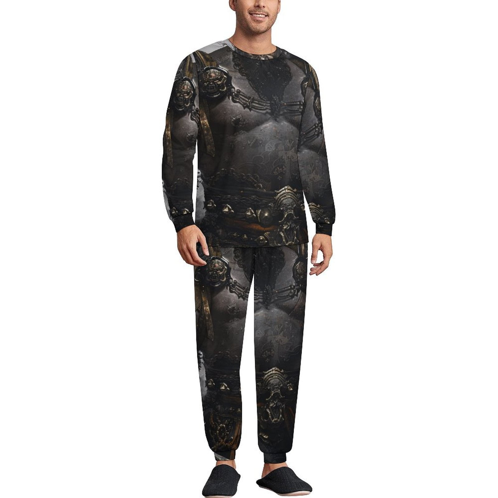BLACK MYTH HUNK Men's Pajama Set Sleepwear Pjs Lightweight Long Sleeve ...
