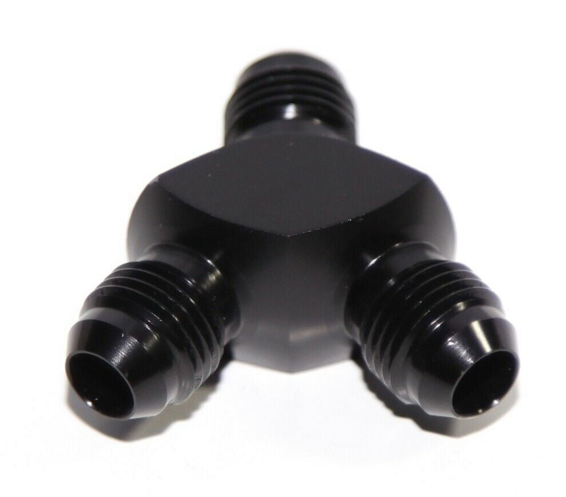 BLACK Male Flare Y-Block Fitting Adapter AN6 6-AN Male to 2X AN6 6-AN ...