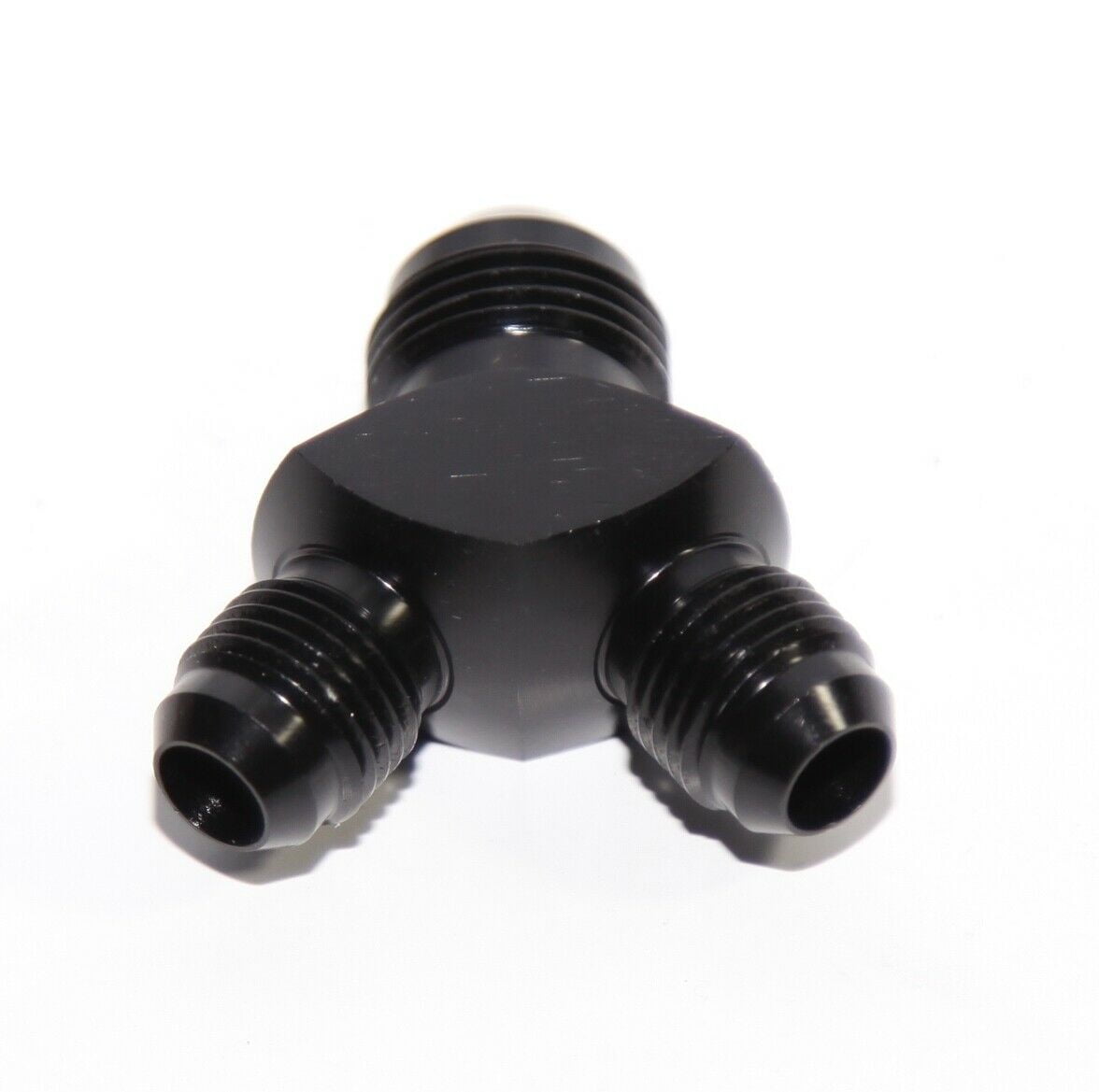 BLACK Male Flare Y-Block Fitting Adapter AN8 8-AN Male to 2X AN6 6-AN ...