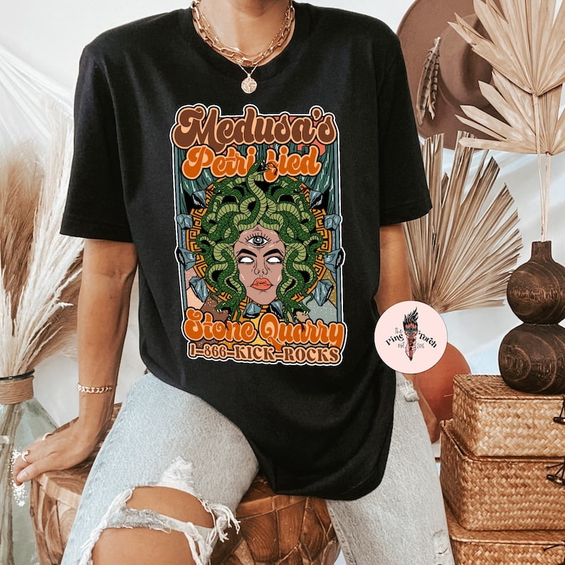 [BLACK] Medusa Shirt, Medusa Rock Quarry shirt, retro edgy medusa ...