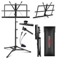 BLACK Music Stand Adjustable Desktop Book Stands Portable Sheet Holder ...